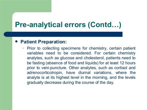 Pre Analytical Errors