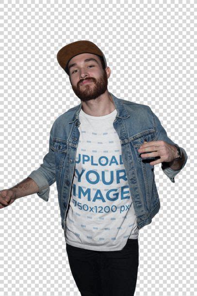 Placeit Transparent Redhead Guy With A Hat Wearing A T Shirt Mockup
