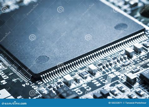 Chiuso Su Del Microprocessore Sulla Scheda Madre Immagine Stock Immagine Di Microcircuito