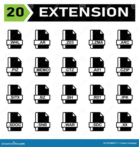 file extension icon set include file document extension icon type