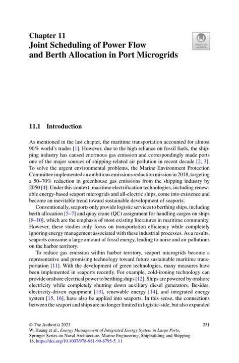 Pdf Joint Scheduling Of Power Flow And Berth Allocation In Port
