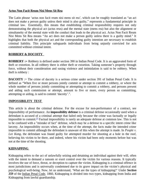 Short Note Pdf Mens Rea Public Law