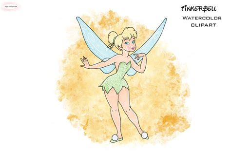 Buy Tinkerbell Watercolor Tinkerbell Clipart Tinkerbell Clip Art