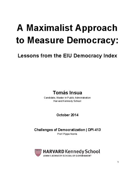 Pdf A Maximalist Approach To Measure Democracy Lessons From The Eiu Democracy Index