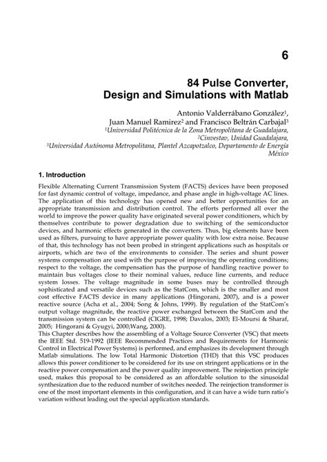 Pdf 84 Pulse Converter Design And Simulations With Matlab