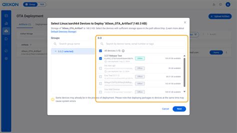 deploy ota artifact