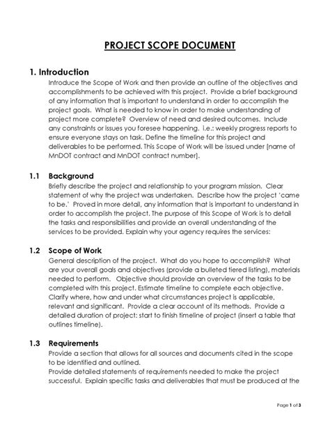 26 Project Scope Statement Templates Free Downloads