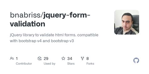 Github Bnabrissjquery Form Validation Jquery Library To Validate Html Forms Compatible With