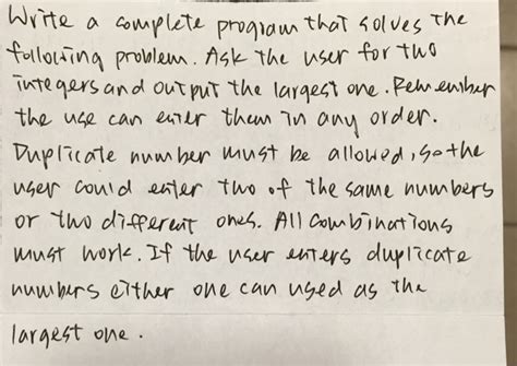 Solved Write A Complete Program That Solves The Following