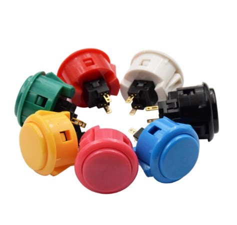 Snap In 2 Pin Arcade Machine Accessories Green Red Sanwa Arcade Button