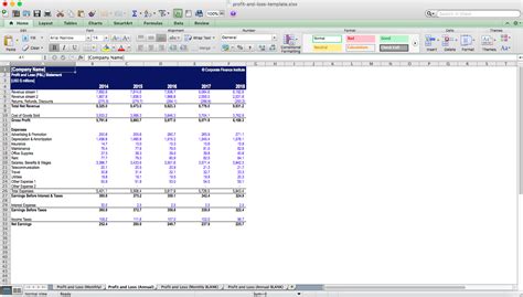 Profit And Loss Excel Template P L Template Eloquens 32760 Hot Sex Picture