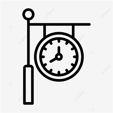 Clock Line Icon Vector Clock Icon Alarm Clock PNG And Vector With Transparent Background For