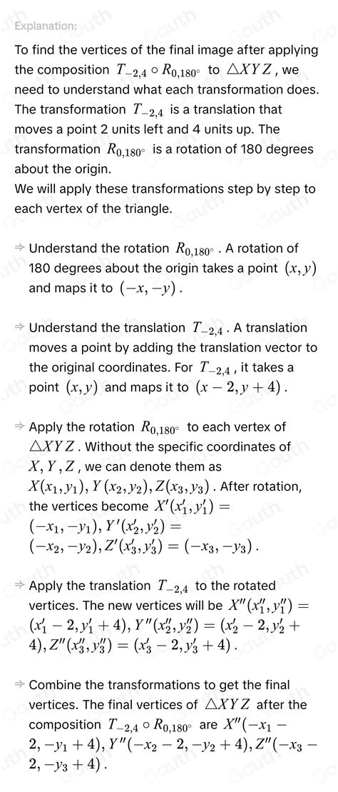 Solved What Are The Vertices For The Final Image After Applying The