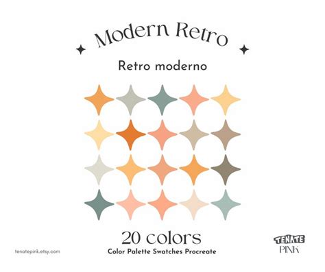 Modern Retro Procreate Color Palette Color Sample For Procreate Procreate Palette Color Set