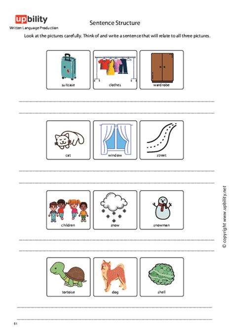 Written Language Production Sentence Structure — Upbility Publications