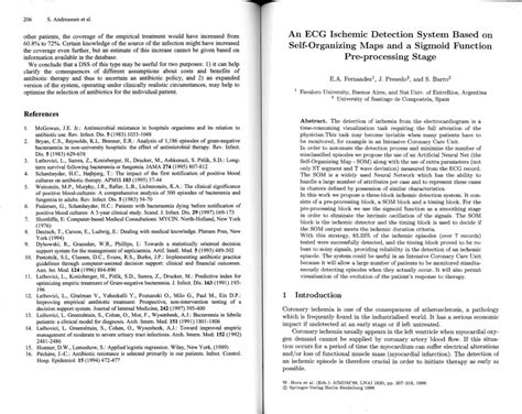 Pdf An Ecg Ischemic Detection System Based On Self Organizing Maps And A Sigmoid Function Pre