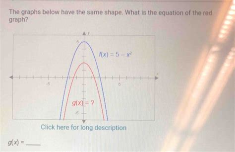 the graphs below have the same shape what is the equation of the red