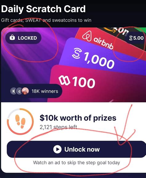 Sweatcoin Version 176 Unlock Daily Scratch Card By Watching Ad