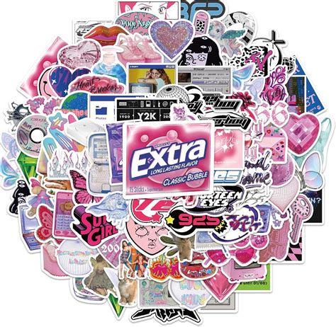 Y2k Retro Aesthetic Stickers 106pcs Cool 2000s Cyber Trend