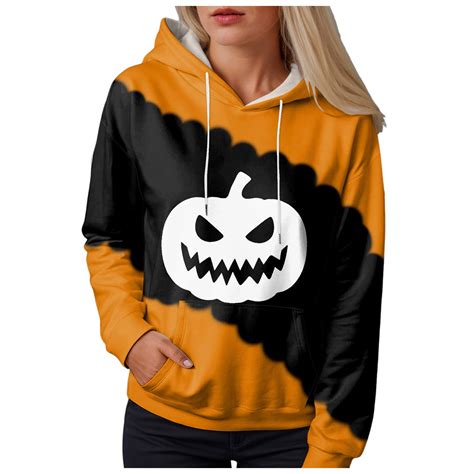 Adviicd Womens Fall Halloween Hooded Sweatshirt Warm Lightweight