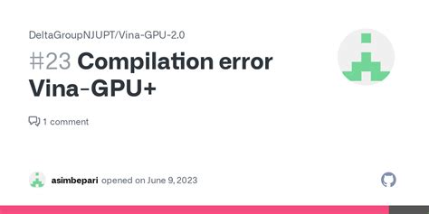Compilation Error Vina Gpu · Issue 23 · Deltagroupnjuptvina Gpu 20 · Github