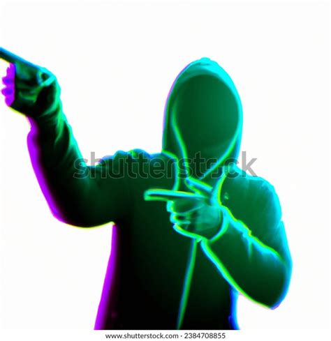 Neon Photo Realistic Hacker Pointing His Ai Generated Image 2384708855