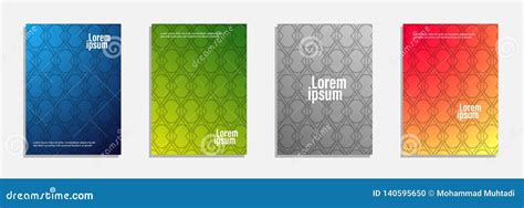 Colorful And Modern Cover Design Set Of Geometric Pattern Background Stock Vector