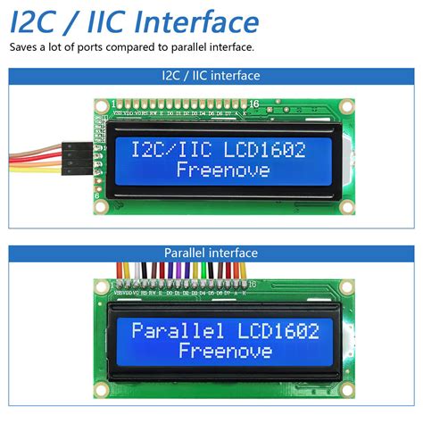 Getuscart Freenove I2c Iic Lcd 1602 Module 2 Pack New Type Twi Serial 16x2 Display