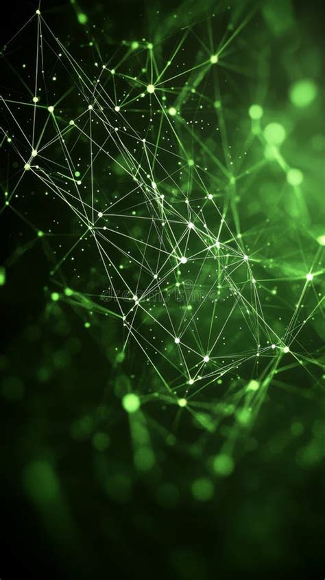 A Vibrant Green Visualization Of Interconnected Lines And Dots Creates An Abstract