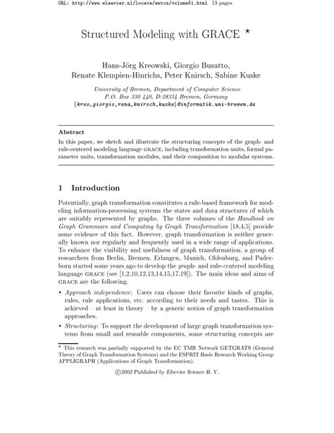 Pdf Structured Modeling With Grace
