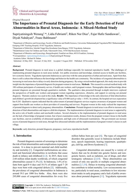 Pdf The Importance Of Prenatal Diagnosis For The Early Detection Of