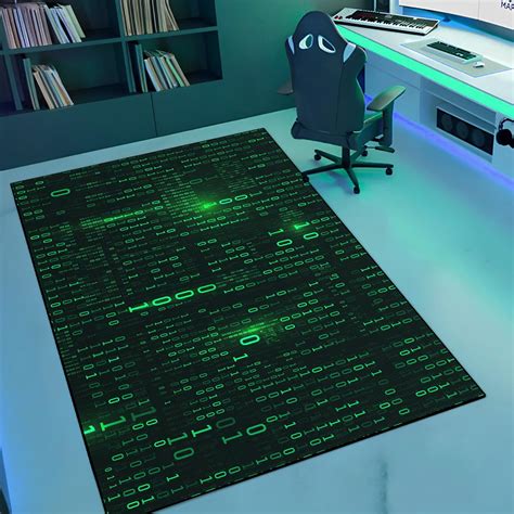 Washable Game Area Rug Binary Code Design Gaming