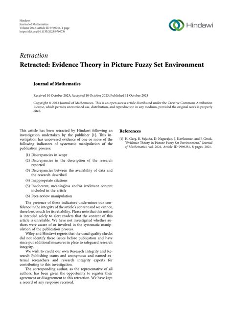 Pdf Retracted Evidence Theory In Picture Fuzzy Set Environment