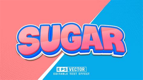Premium Vector Sugar 3d Editable Text Effect Vector With Background