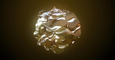 Premium Photo Morphing Of A Golden Yellow Metal Sphere A Ball Of