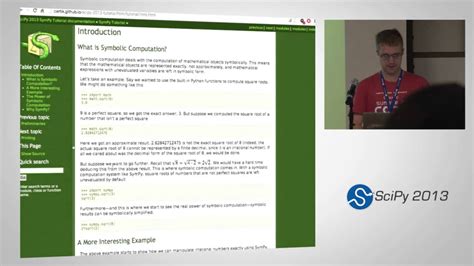 Symbolic Computing With Sympy Scipy2013 Tutorial Part 1 Of 6 Youtube