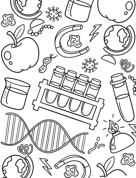 Dibujos Para Colorear De Ciencias Para La Escuela Secundaria