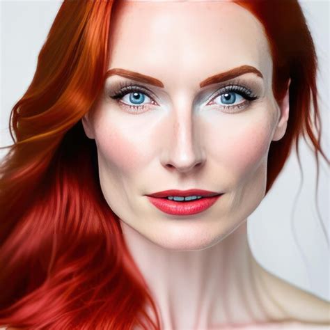 Premium Ai Image Photo Portrait Young Redhead Woman For Beauty
