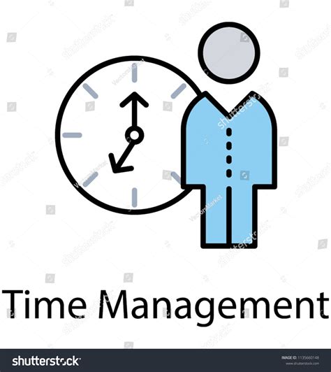 Human Avatar Standing Front Clock Showing เวกเตอร์สต็อก ปลอดค่าลิขสิทธิ์ 1135660148