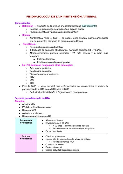 SOLUTION: 26 fisiopatolog a de la hipertensi n arterial docx - Studypool