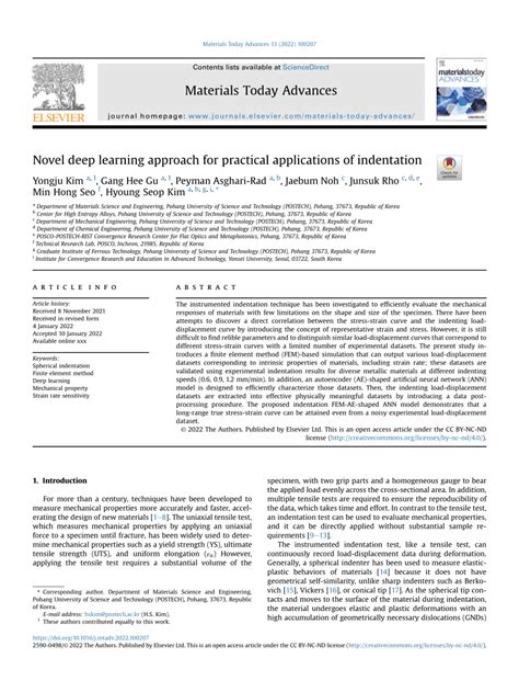 Pdf Novel Deep Learning Approach For Practical Applications Of Indentation