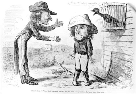 Cartoon Satirising The Abolition Of Slavery In Maryland From Frank
