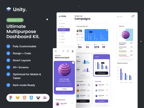 Unity Dashboard Kit Curated Uxui Resources Designpiq