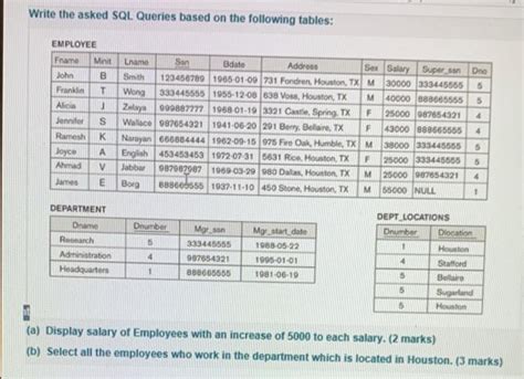 solved write the asked sql queries based on the following