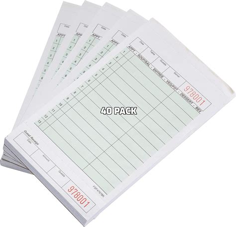 Green Guest Check Pads 2 Part Carbonless Notepad For Waiter 4 2 X 7 2