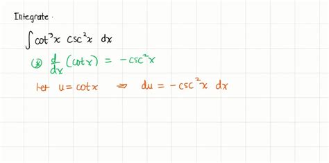 SOLVED Evaluate The Integral Cot 3 X Csc 2 X D X