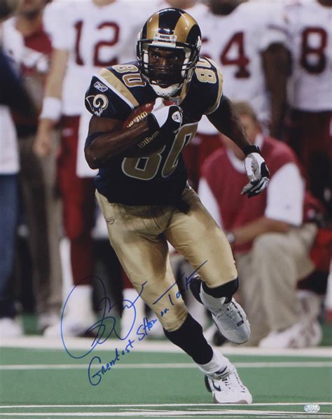 Isaac Bruce Signed Rams 16x20 Photo Inscribed Greatest Show On Turf Gtsm Bruce Hologram