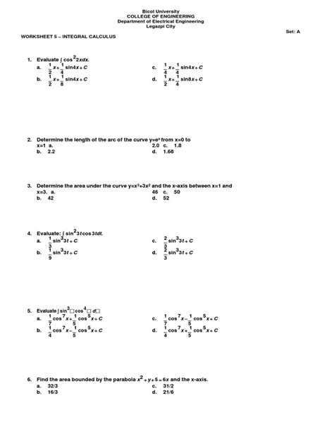 6 Integral Calculus Pdf Cartesian Coordinate System Area