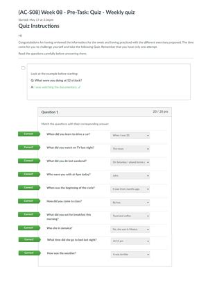 Week Pre Task Vocabulary Unit Time To Practice Nota Intento