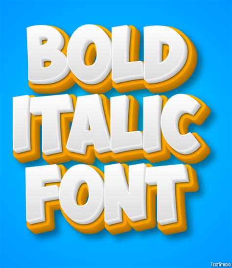 Bold Italic Font Text Effect And Logo Design Font